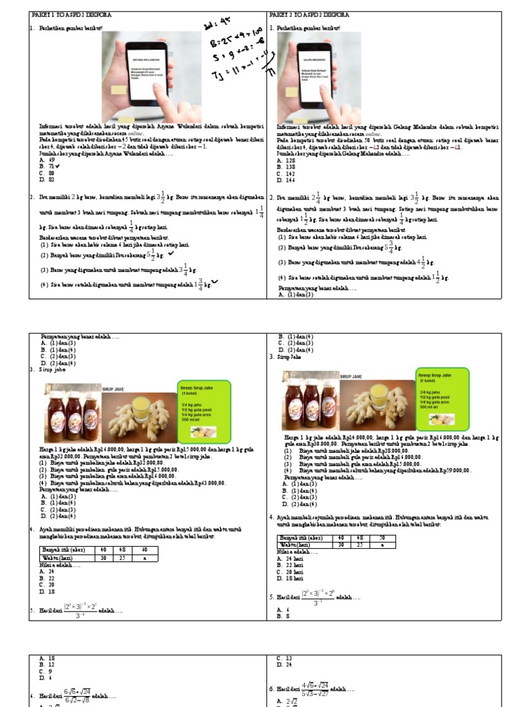 Pembahasan Paket 1 Dan 2 To Aspd 2 Dikpora TP 2022-2023 | PDF