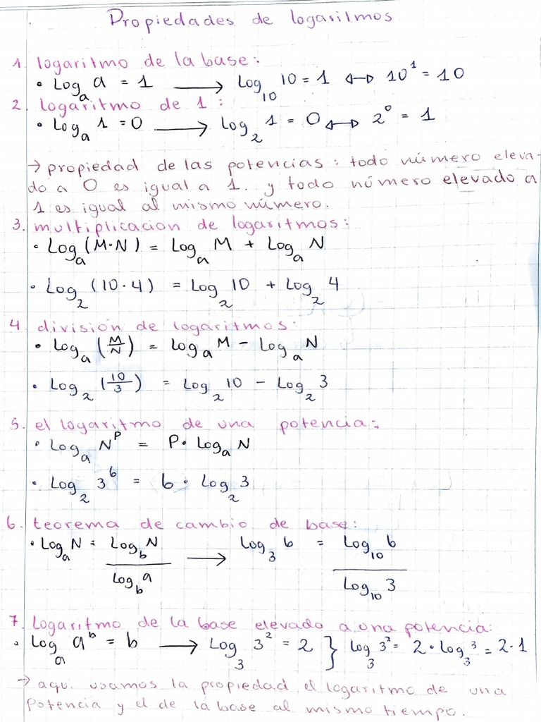 Propiedades Logaritmos | PDF