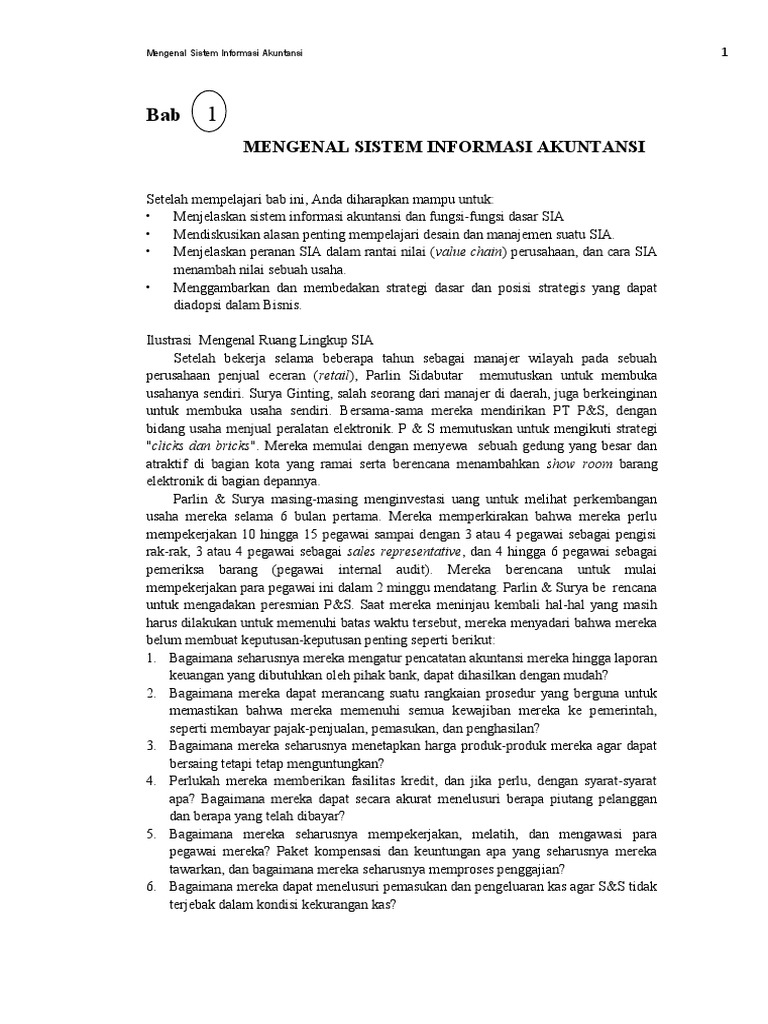 Bab 1 Mengenal SIA | PDF