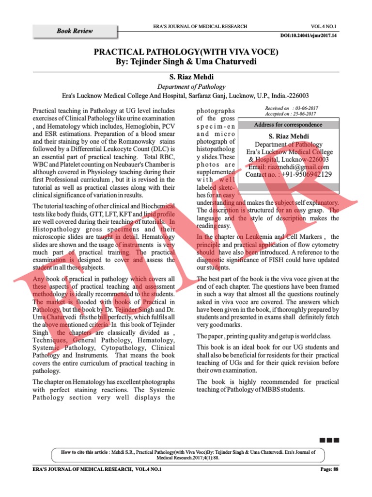 Practical Pathology (With Viva Voce) | PDF