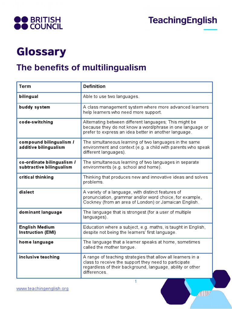 The Benefits of Multilingualism - Additional Resources | PDF ...