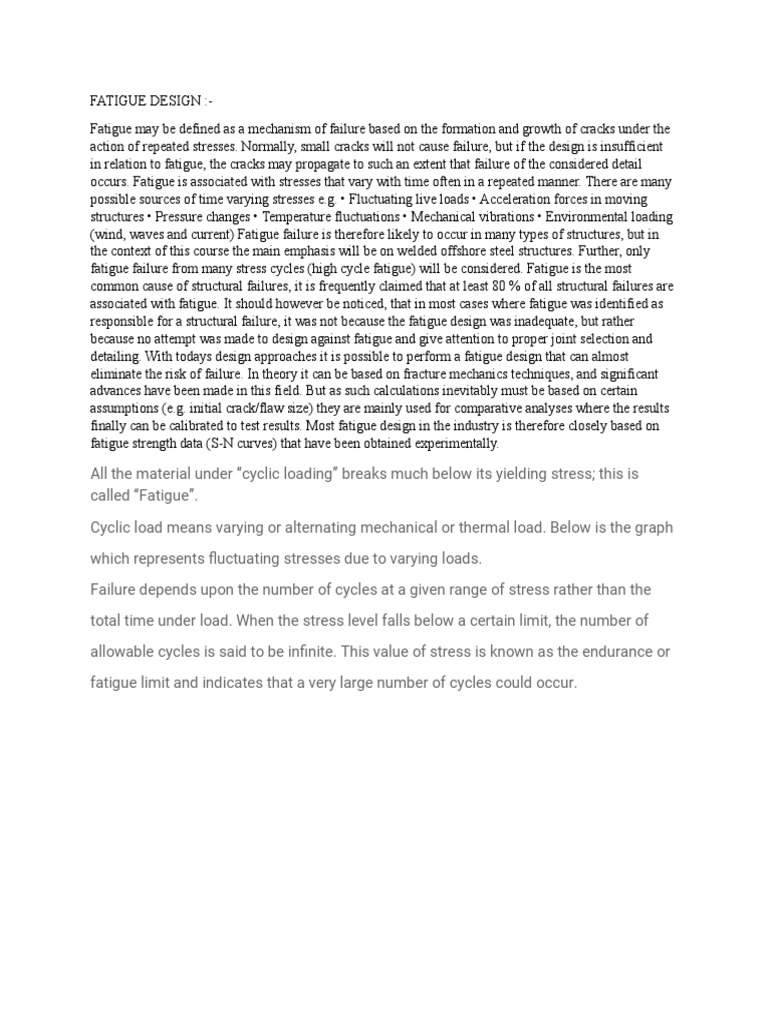 Fatigue Design | PDF | Fatigue (Material) | Fracture