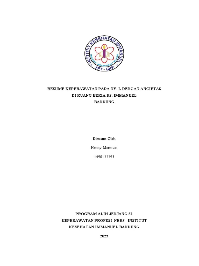 RESUME KEPERAWATAN PADA NY L - Henny M - 1490122293 - AJD | PDF ...
