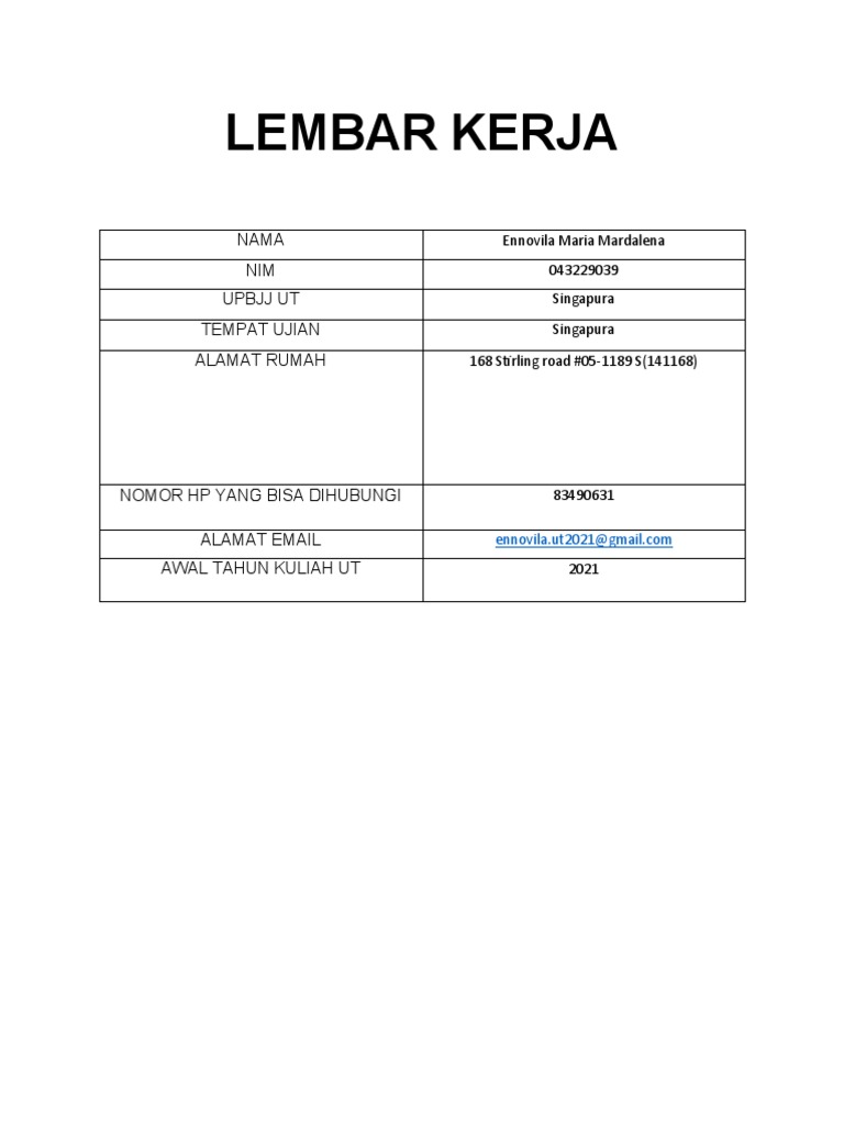 Rencana Belajar Ennovila UT 2021 | PDF