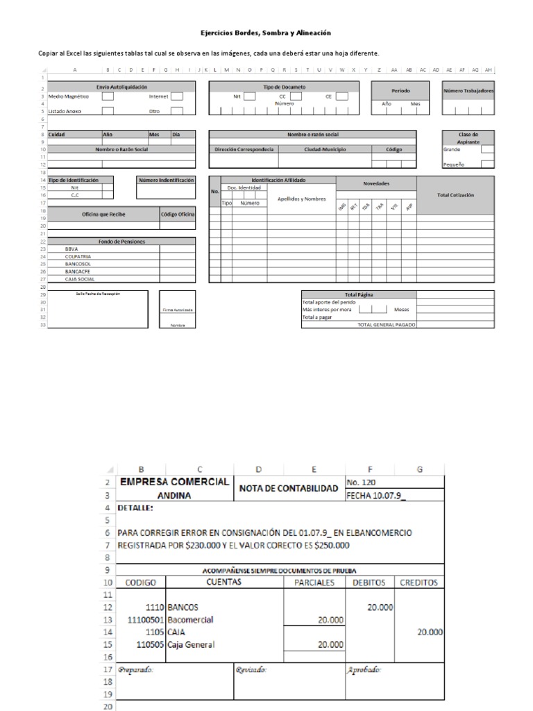 LAB - 4 Ejercicio Bordes, Sombreados y Alineación | PDF