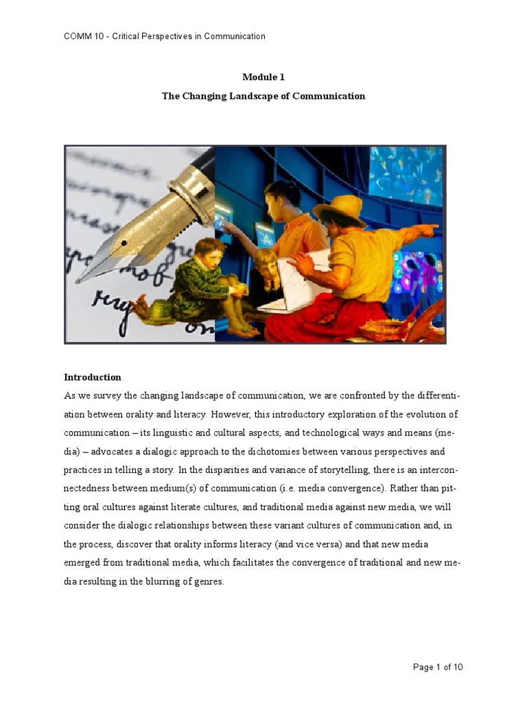 COMM 10 Module 1 The Changing Landscape of Communication (Final) | PDF ...