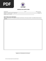 PMES Classroom Observation Notes Form | PDF