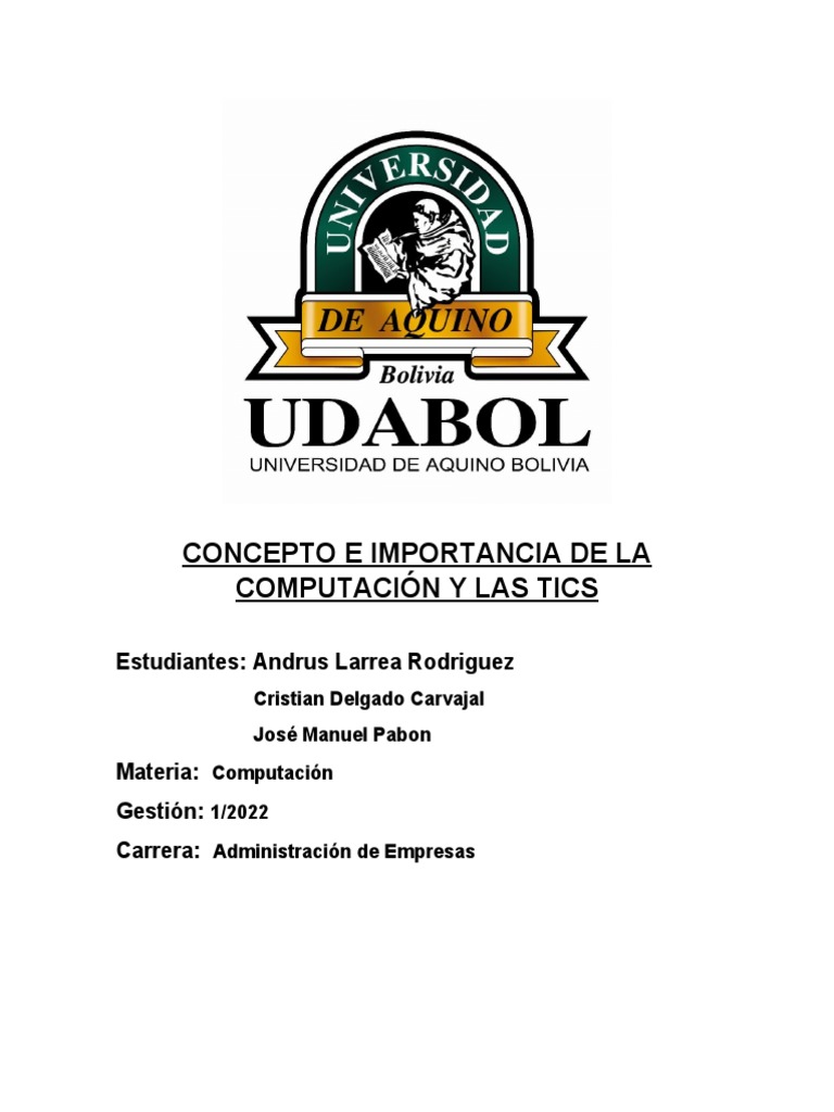 Concepto e Importancia de La Computación y Las Tics | PDF | Informática | Tecnología de ...