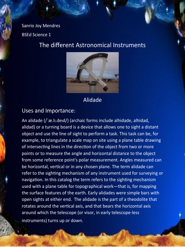 Astronomical Instruments Overview | PDF | Social Science