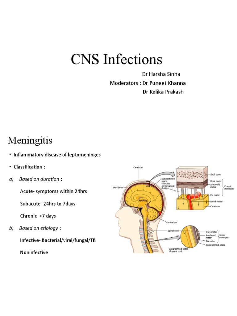 CNS Infections Aug 2022 Harsha - 2nd Draft | PDF | Meningitis | Cerebrospinal Fluid