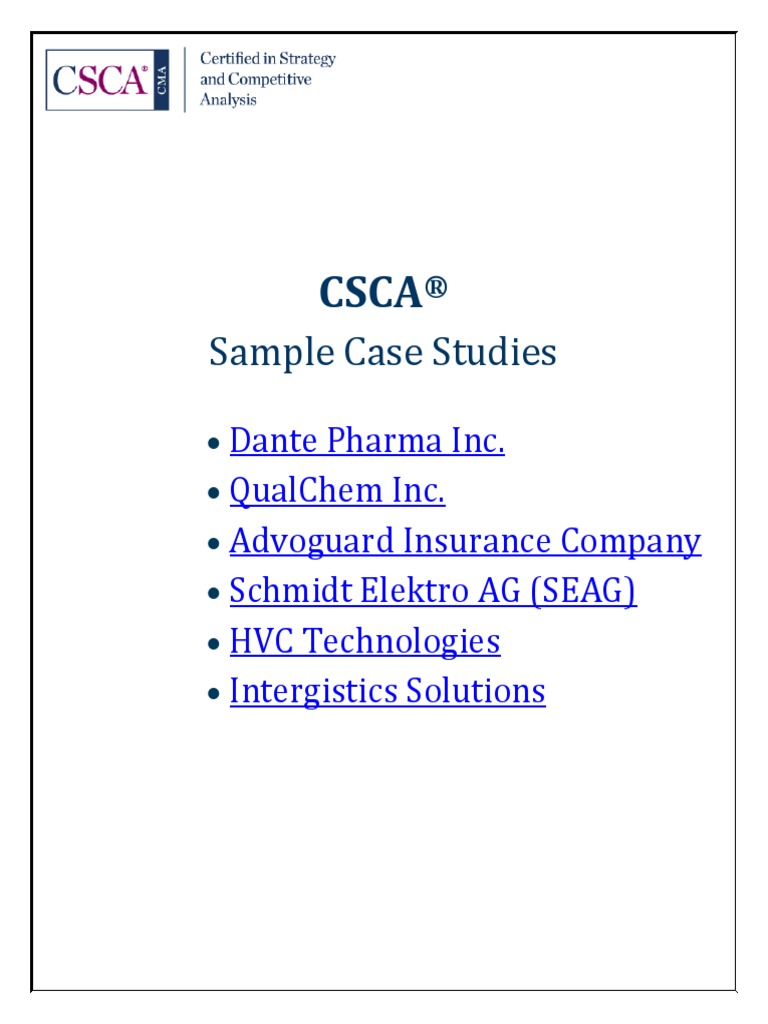 Sample Case Studies | PDF | Strategic Management | Insurance