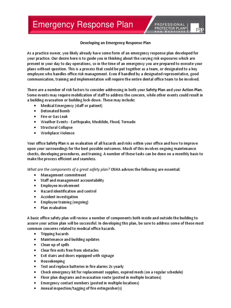 Developing An Emergency Response Plan 2 | Download Free PDF ...