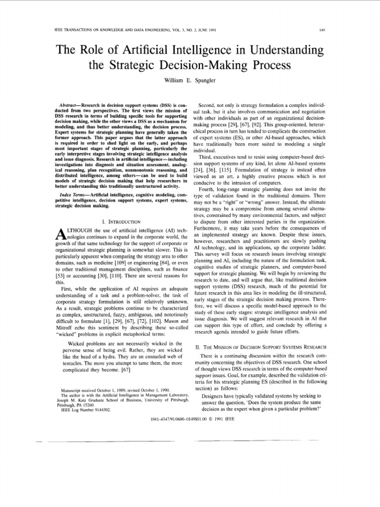 The Role of Artificial Intelligence in Understanding | PDF | Decision ...