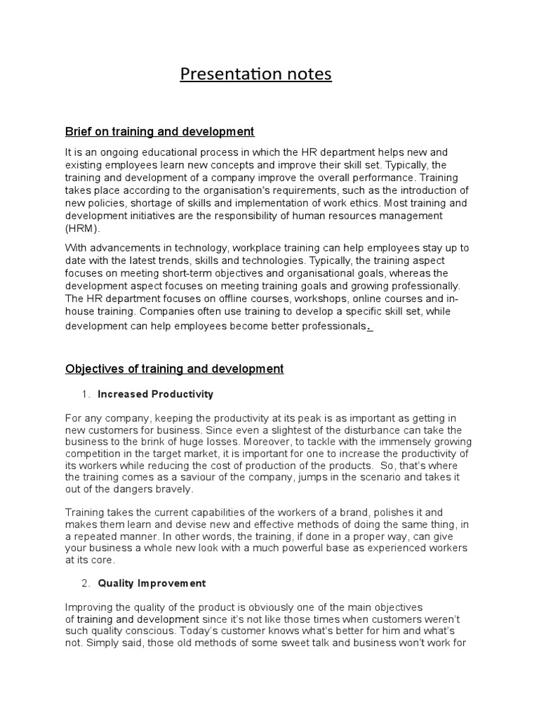 Presentation Notes | PDF