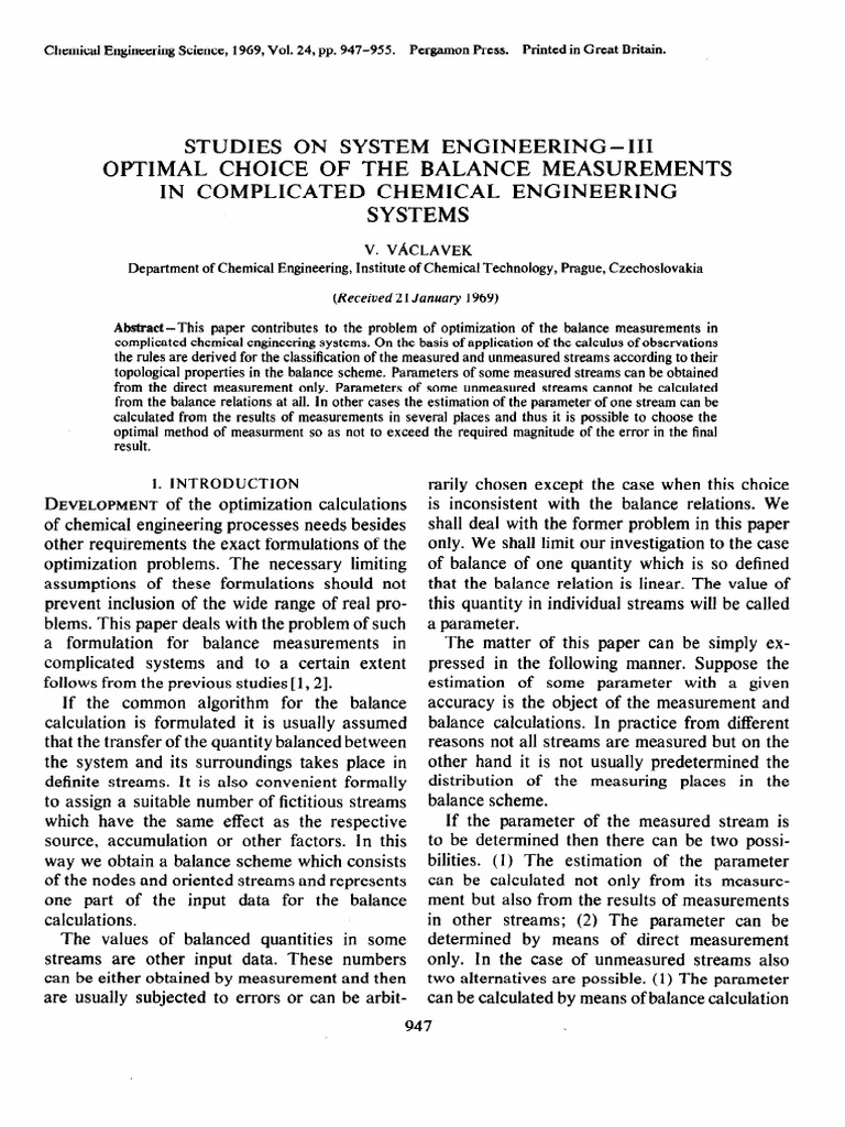 Studies On System Engineering-III Optimal Choice of The Balance ...