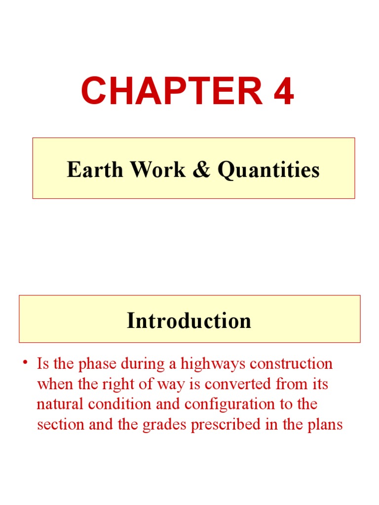 HW-I CH4 Earth Work and Quantities New | PDF | Area | Road