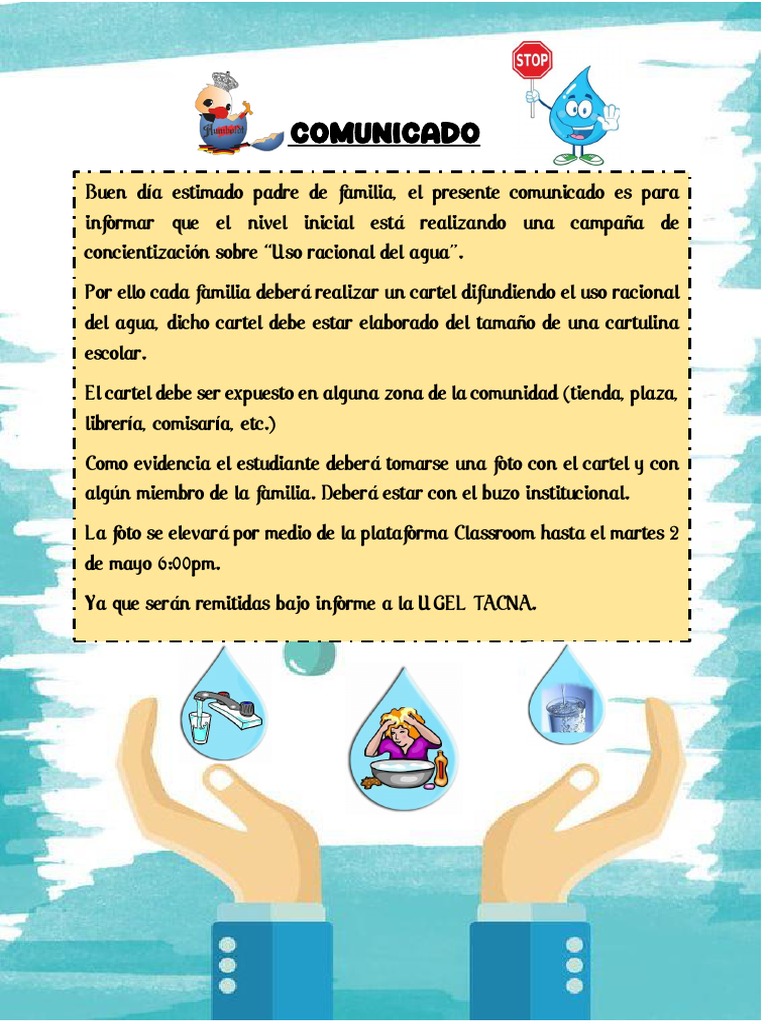 Comunicado Uso Racional Del Agua | PDF