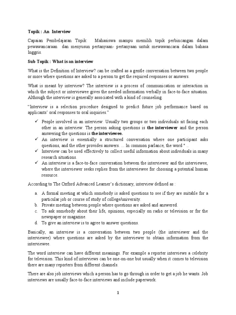 INTERVIEW | PDF | Job Interview | Interview