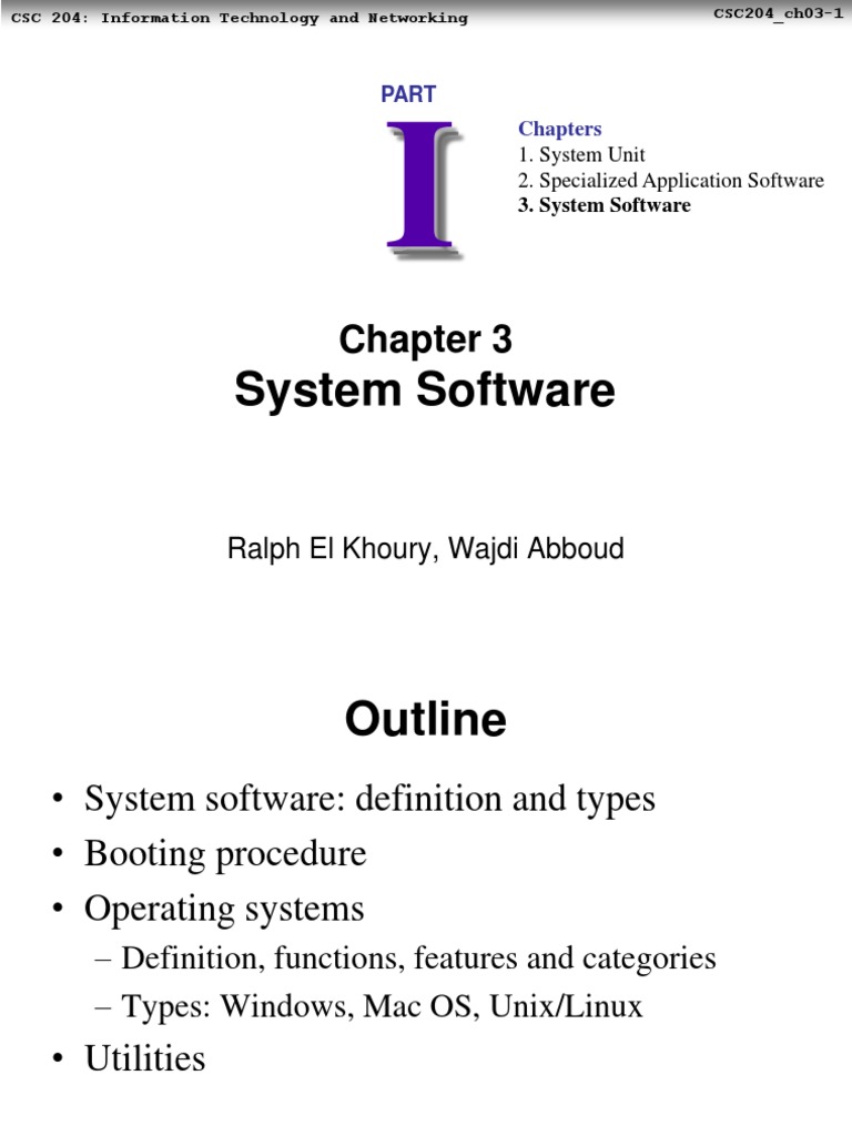 System Software: Ralph El Khoury, Wajdi Abboud | PDF | Operating System | Process (Computing)