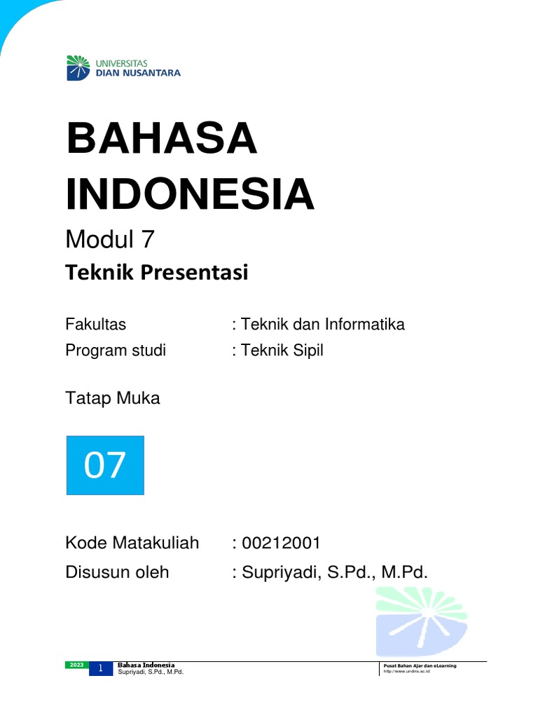 Modul 7. Teknik Presentasi FTI-Teknik Sipil | PDF