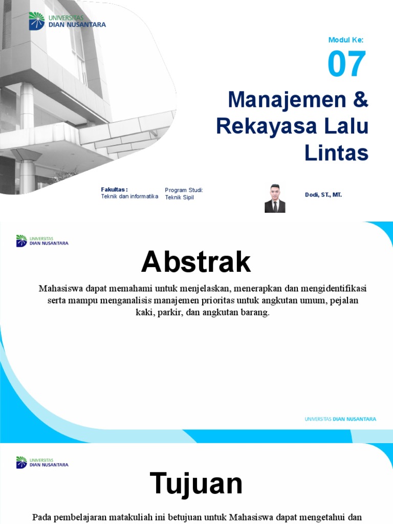 Modul 07 - Manajemen Dan Rekayasa Lalu Lintas | PDF