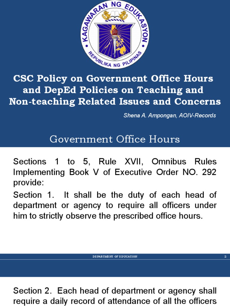 Deped Policy On Attendance, Etc | PDF