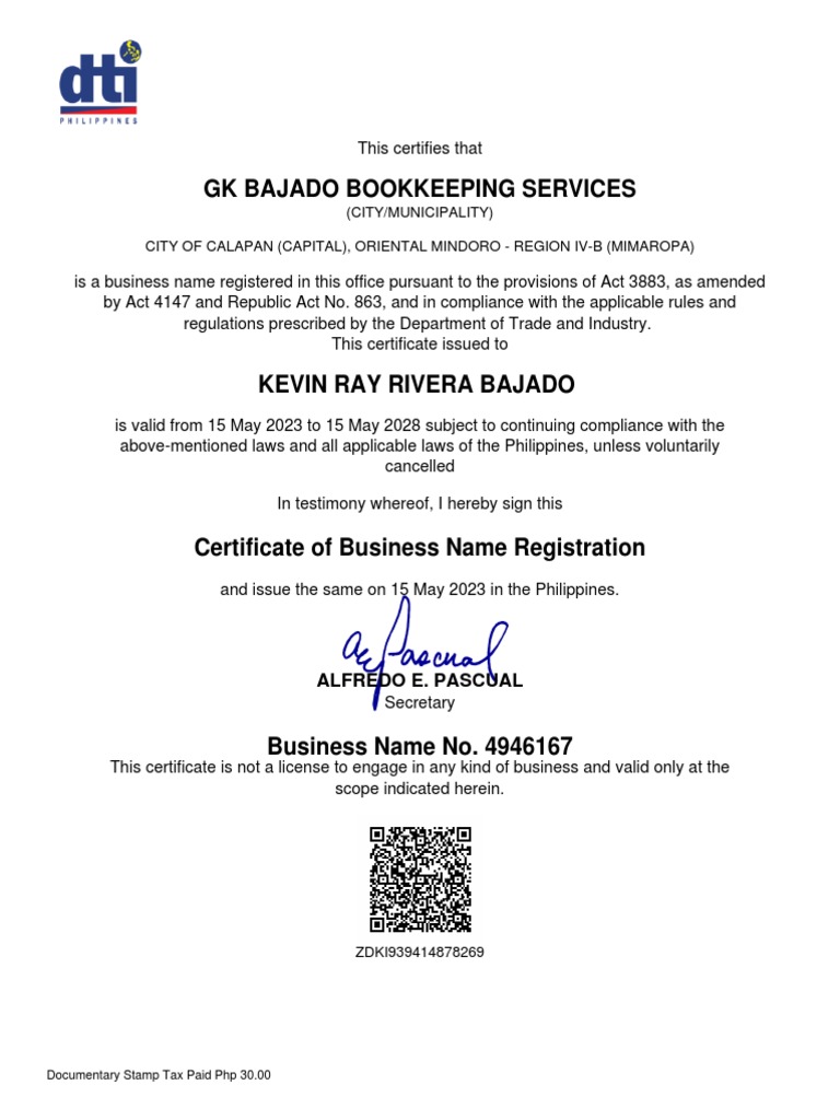Bn Certificate Zdki939414878269 | PDF