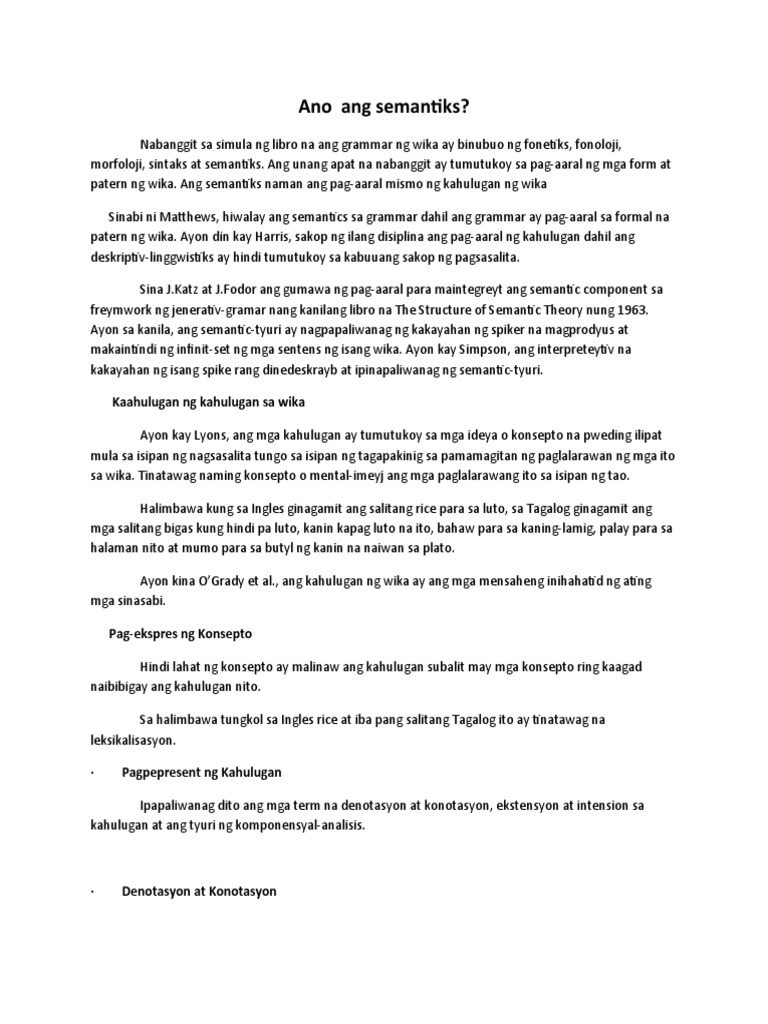 Ano ang semant- | PDF