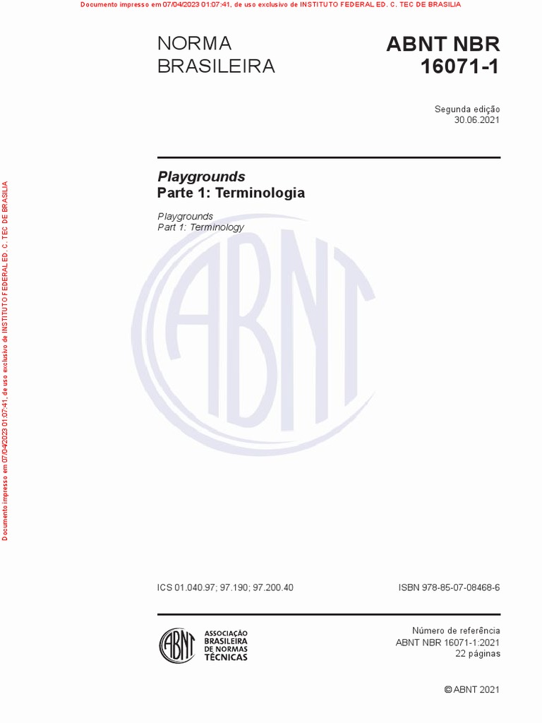 NBR16071-1 - Arquivo para Impressão | PDF