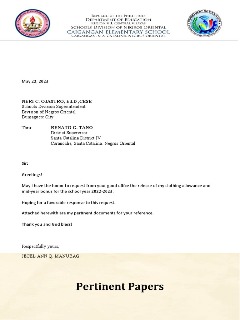 Request For Clothing A | PDF