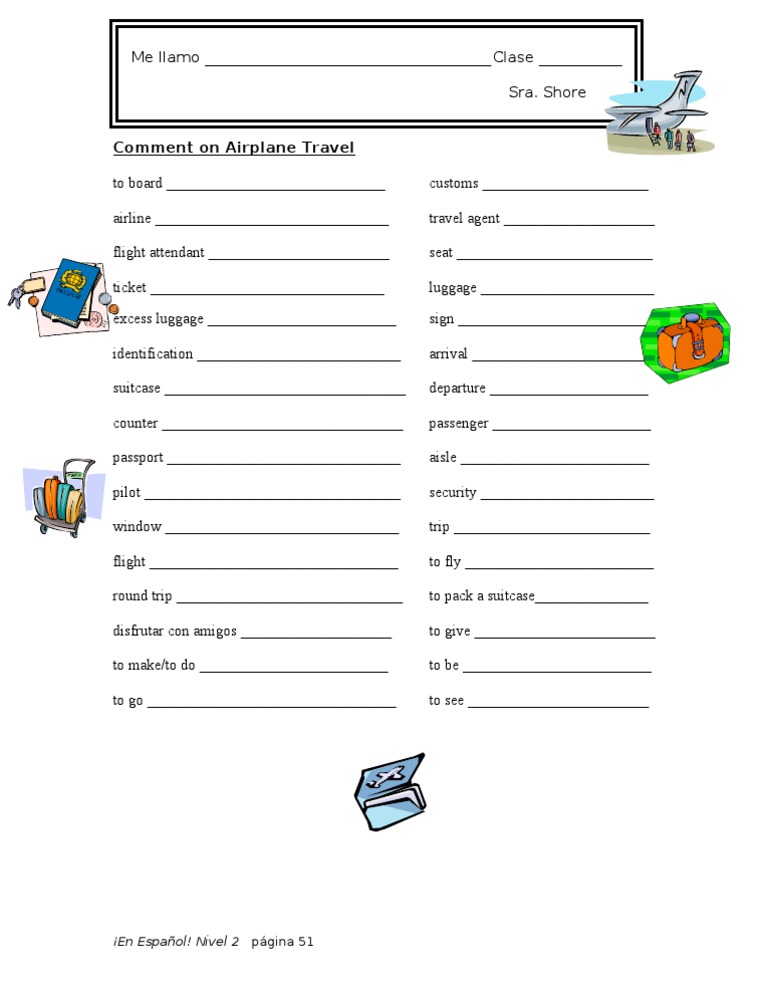Airplane Travel Vocabulary Guide | PDF