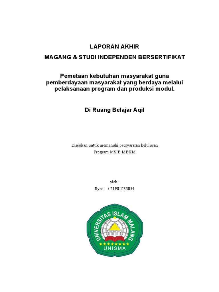 Laporan Akhir Magang - 21901083054 - (Judul Kegiatan) | PDF