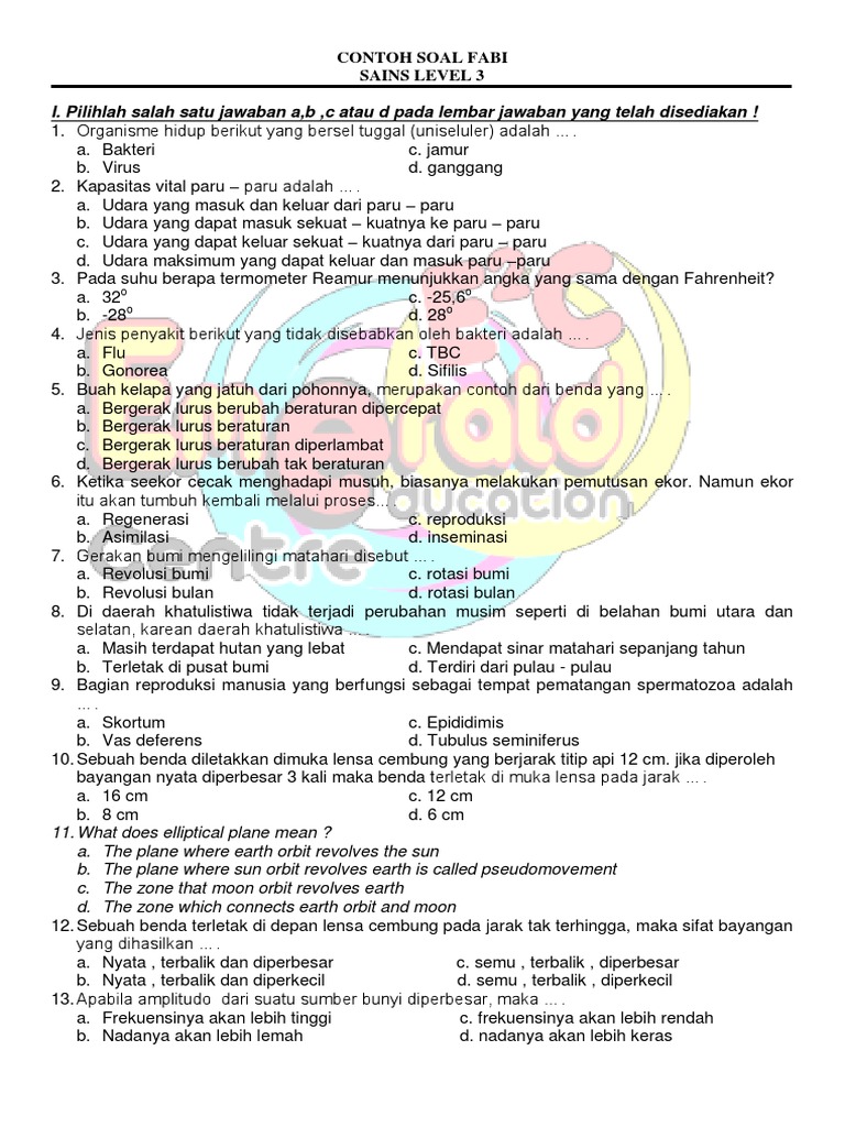 Contoh Soal Fabi S 3 | PDF