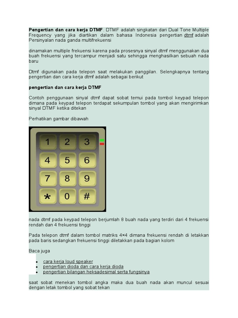 Cara Kerja DTMF | PDF