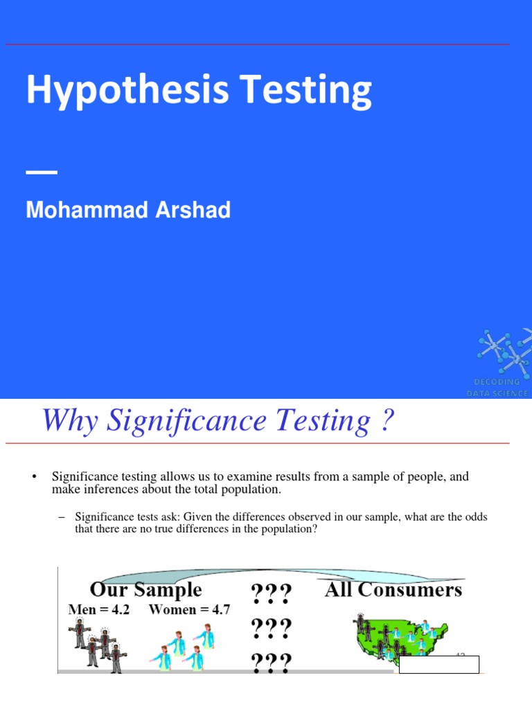 Hypothesis Testing | PDF | Statistical Significance | Statistical ...
