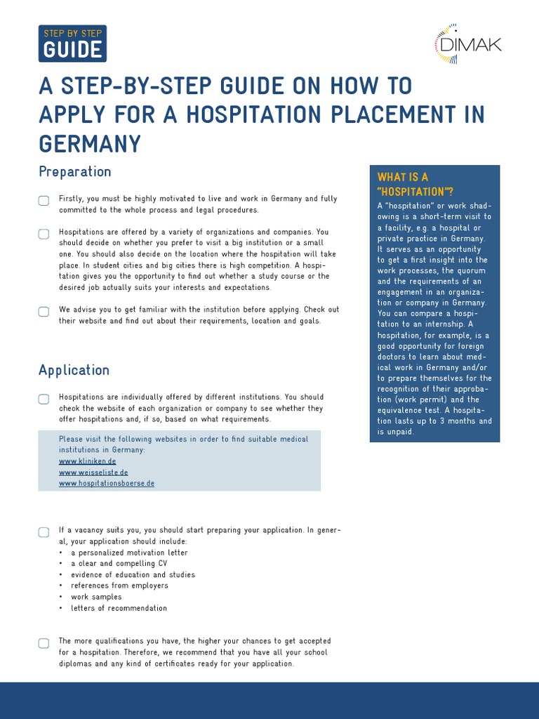 Checklist Hospitation Germany 00 ENG - 01 | PDF | Travel Visa