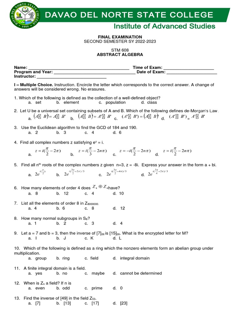 Final Exam | PDF | Teaching Methods & Materials | Science & Mathematics