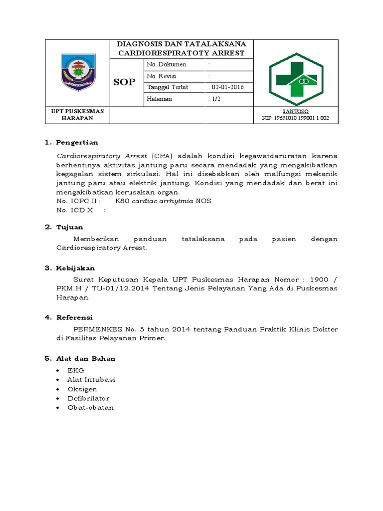 Diagnosis Dan Tatalaksana Cardiorespiratory Arrest PDF