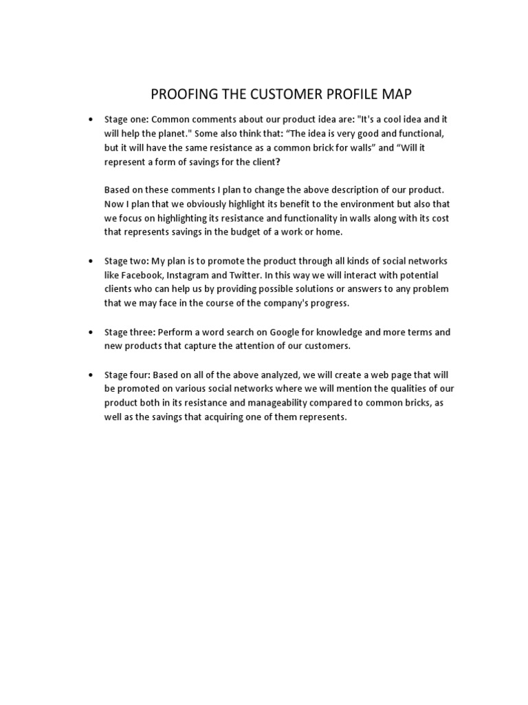 Proofing The Customer Profile Map | PDF