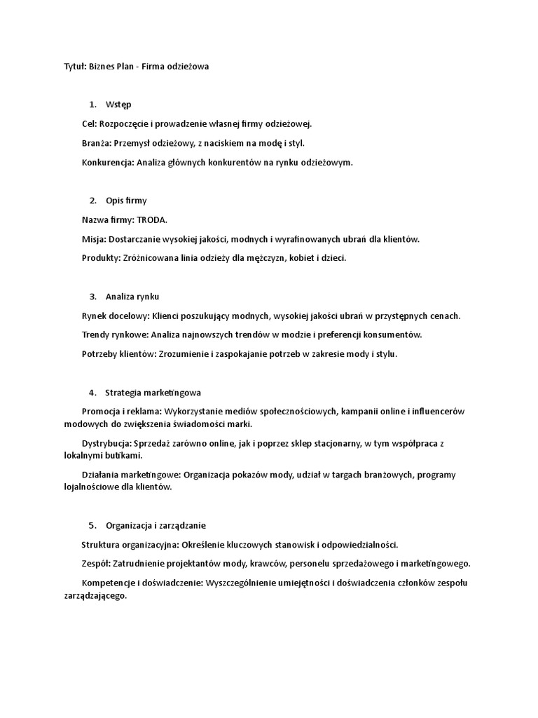 Biznes Plan | PDF