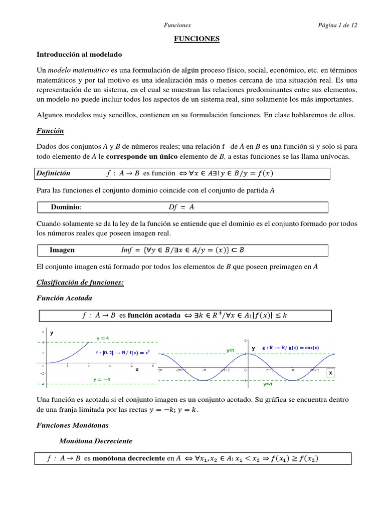 Introducción a las Funciones Matemáticas | PDF | Funciones ...