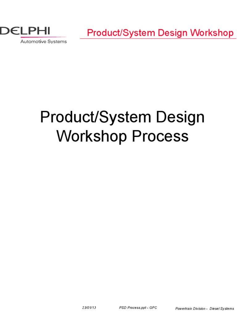 4a. PSD Process Systems Design Workshop 2013 | PDF | Supply Chain | Product Lifecycle