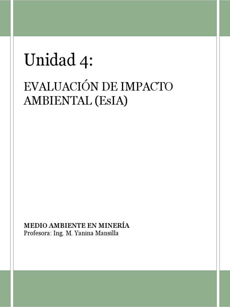 Clase 04. Evaluación de Impacto Ambiental | PDF | Evaluación de impacto ambiental | Entorno natural