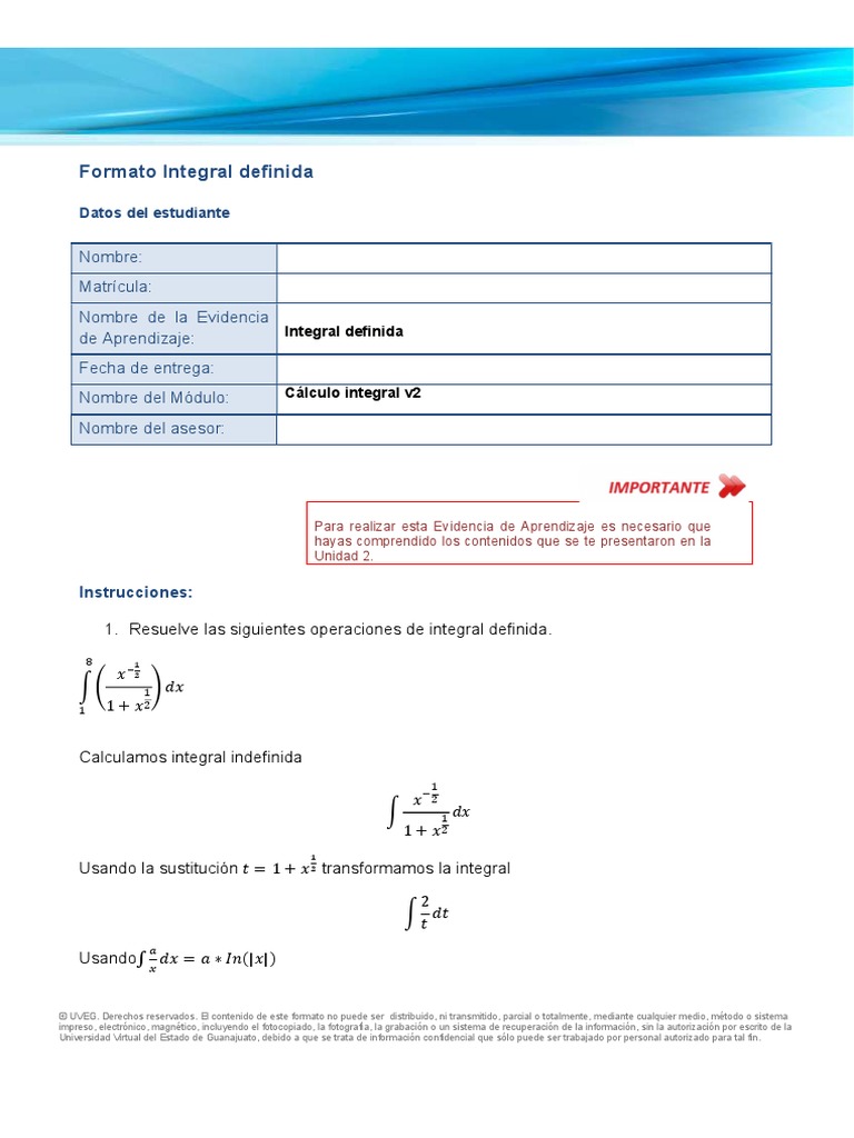 Integral Indefinida | PDF | Integral | Matemáticas