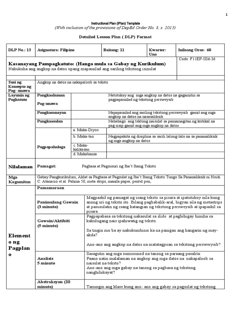 DLP Q3 PP6 (F11EP-IIId-36) | PDF