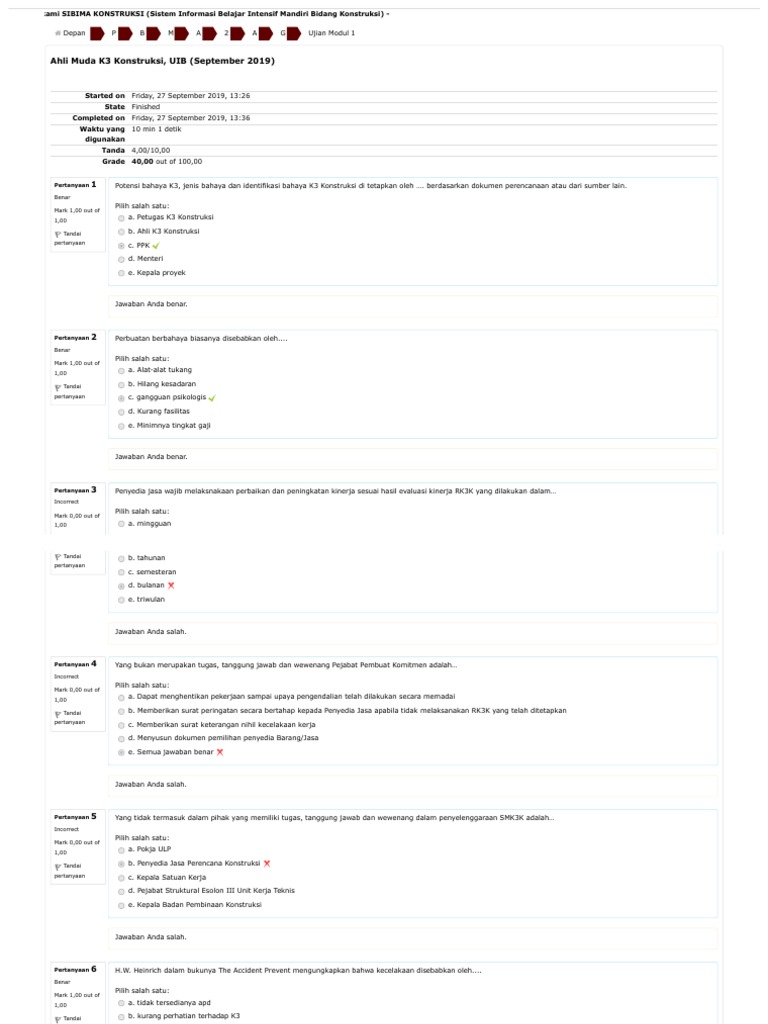 Ujian Modul 1 Ceklist | PDF