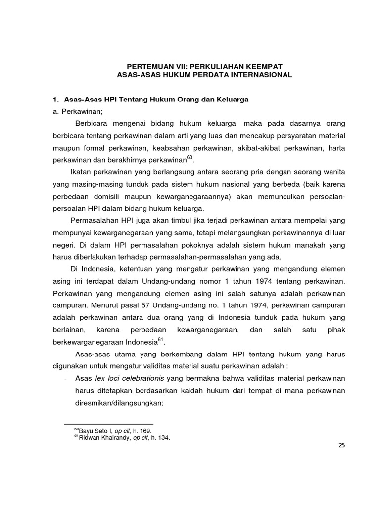 Asas-Asas HPI Tentang Hukum Orang Dan Keluarga | PDF