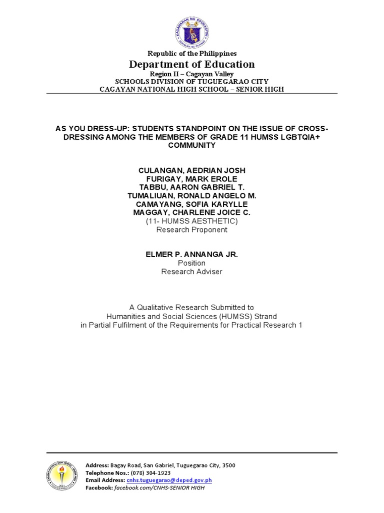 Research 7 | PDF | Cross Dressing | Gender