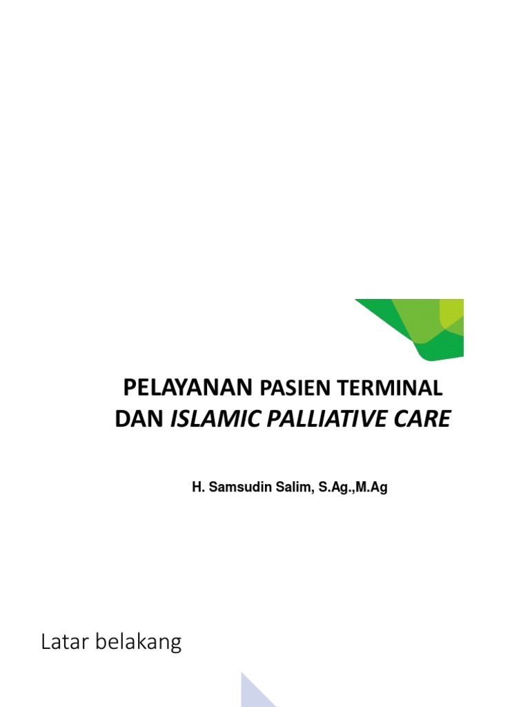 Pelayanan Pasien Terminal Dan Islamic Palliative Care | PDF