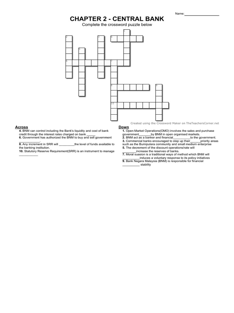 Crossword Chapter 2 DPF10013 | PDF